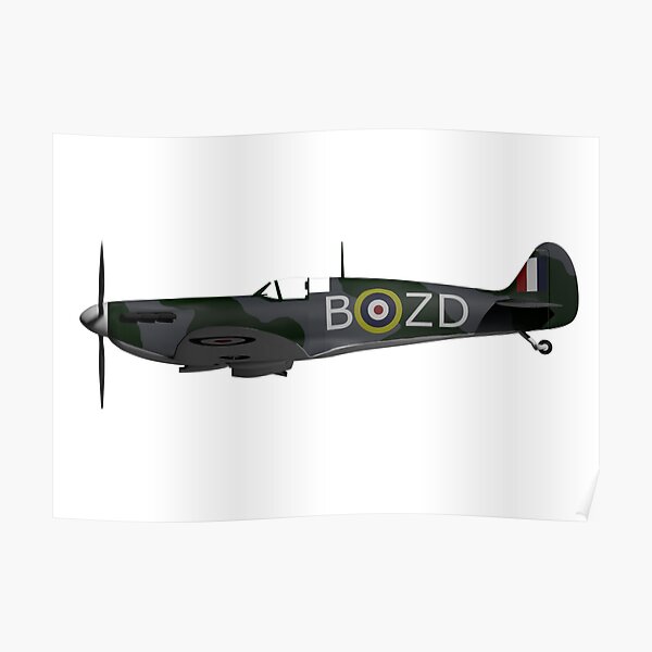 "Spitfire Side View" Poster for Sale by AREM | Redbubble