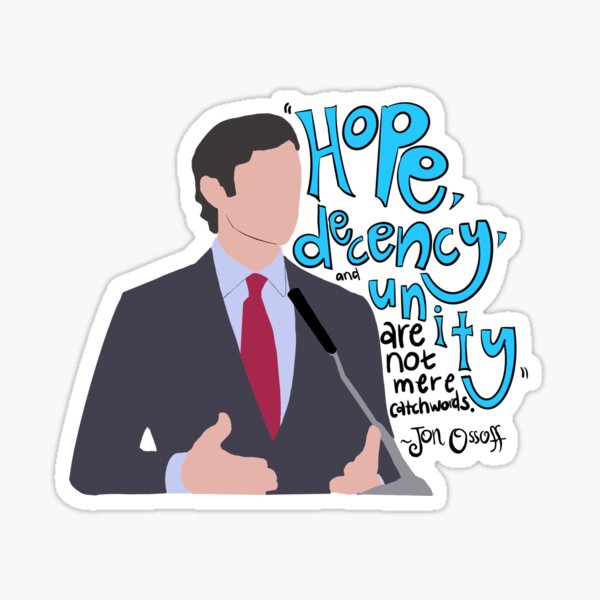 Pegatina «Pegatina Dibujos animados de Jon Ossoff» de lizzielubeth ...