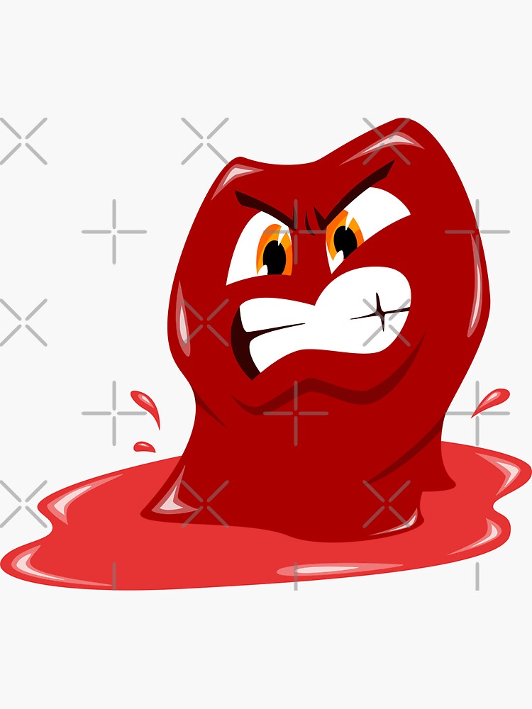 "Angry Blob!" Sticker for Sale by Rualar-Design | Redbubble