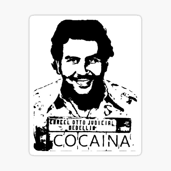 "Pablo Escobar - COCAINA" Sticker for Sale by RiMKO | Redbubble