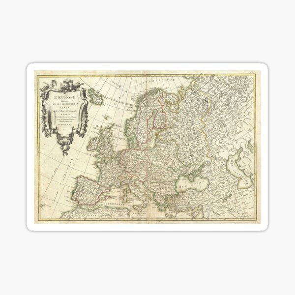 "Vintage map of Europe" Sticker for Sale by Pajs | Redbubble