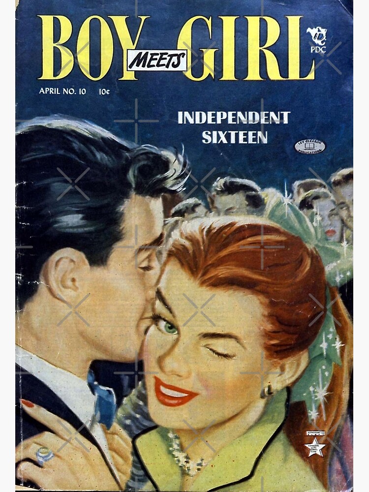 Vintage Romance Comic Book Cover - Boy Meets Girl Premium Matte ...
