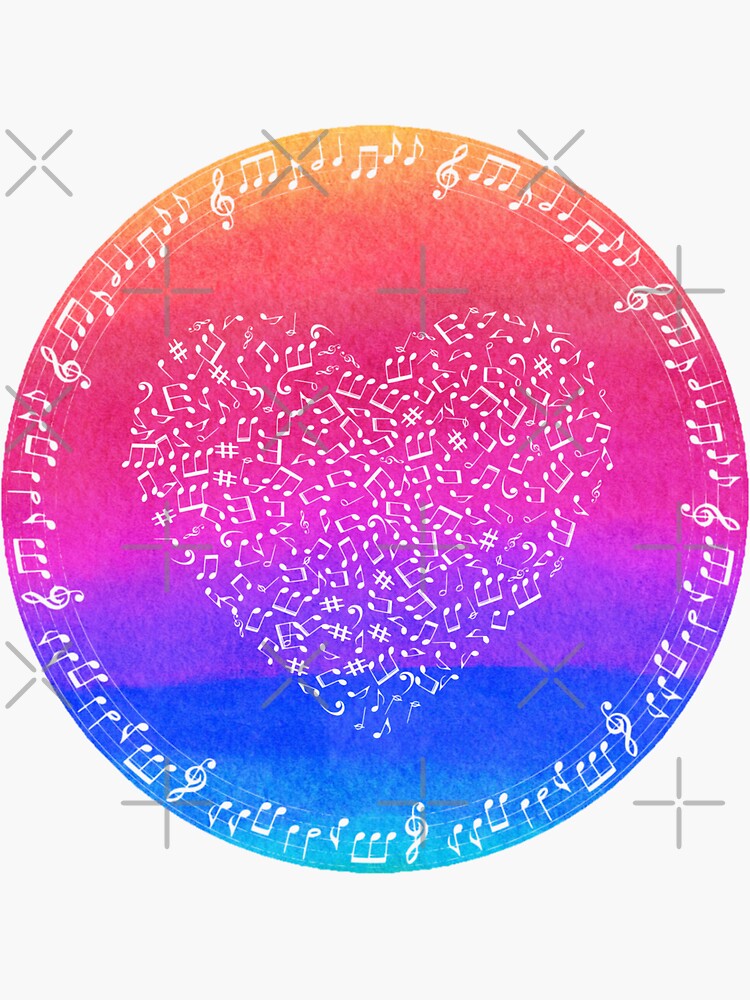 "We Love Music" Sticker by Solsunx | Redbubble