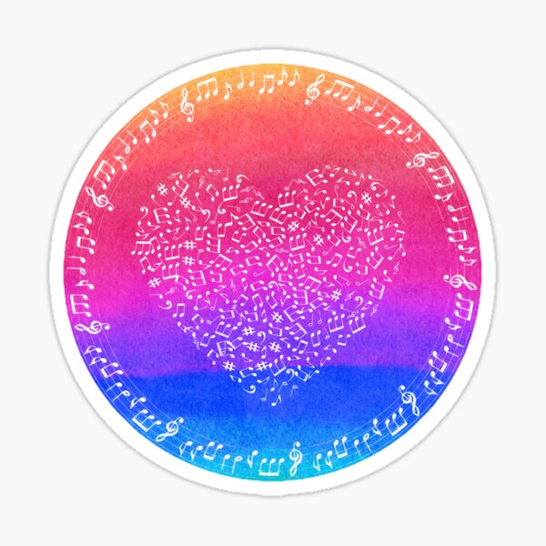 "We Love Music" Sticker by Solsunx | Redbubble