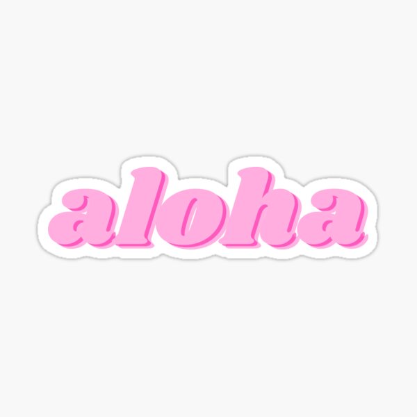 "aloha pink bubblegum bubble text font" Sticker for Sale by pinkfantasy ...