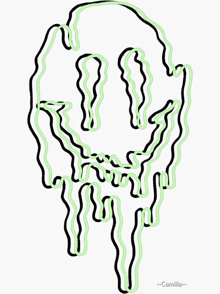 "toxic melting smiley" Sticker for Sale by --Camiila-- | Redbubble