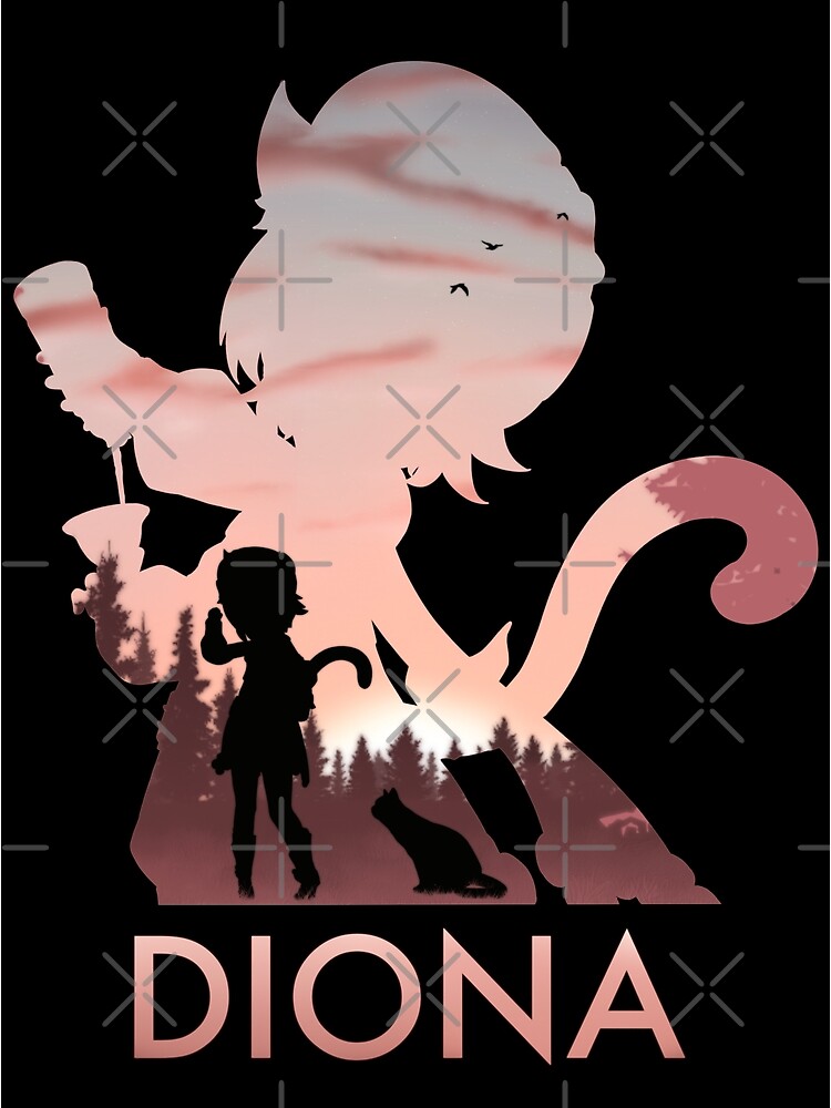"Genshin Impact Diona Silhouette Design" Poster for Sale by ...
