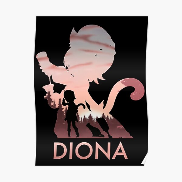 "Genshin Impact Diona Silhouette Design" Poster for Sale by ...
