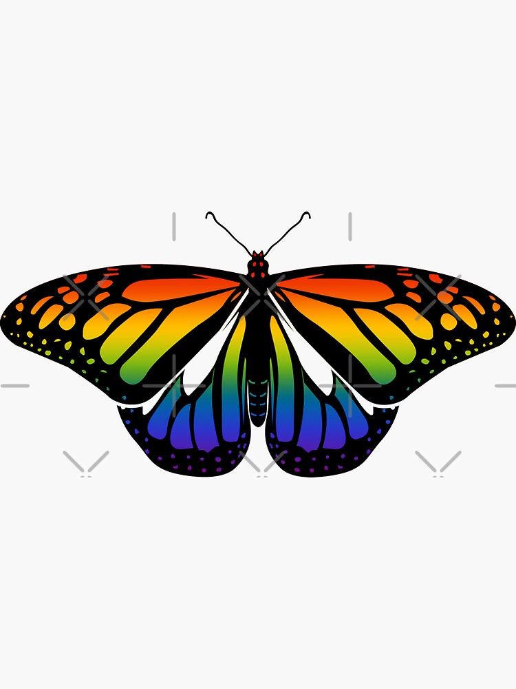 "LGBTQ+ Pride Butterfly" Sticker for Sale by brenda-lee | Redbubble