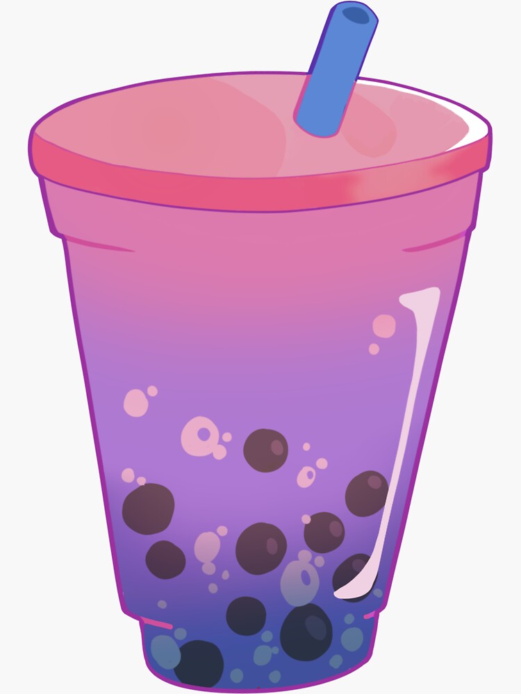 "Boba- Purple, Pink & Blue " Sticker for Sale by Eggumichi | Redbubble