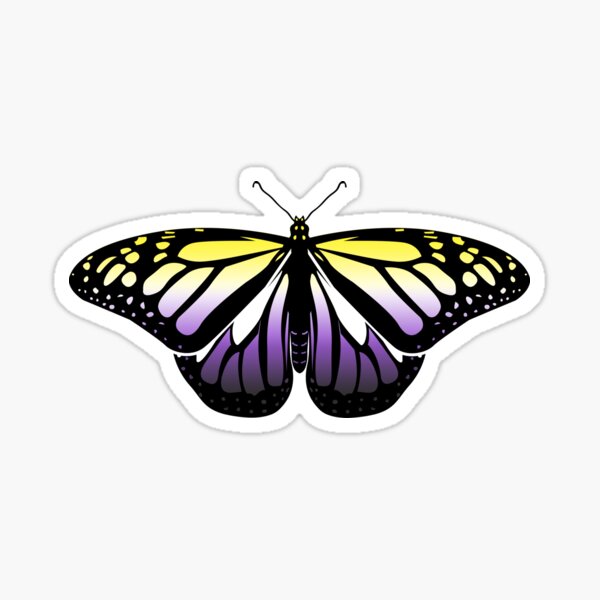 "Non-Binary Pride Butterfly" Sticker for Sale by brenda-lee | Redbubble