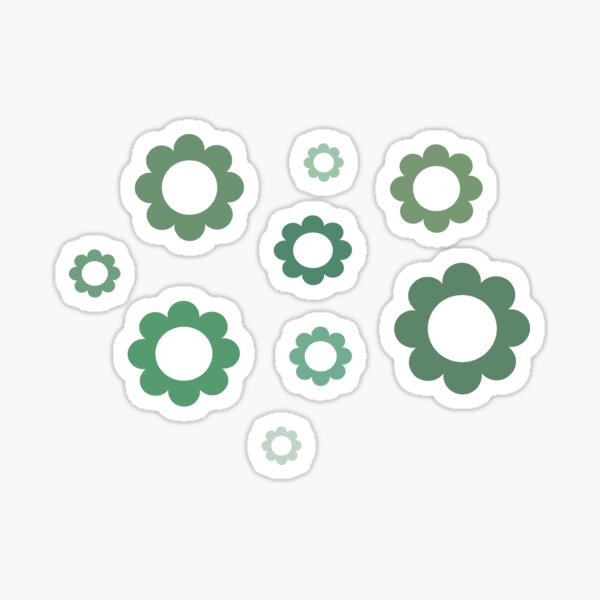 "Sage Green Flower Sticker Pack" Sticker by kb-art | Redbubble