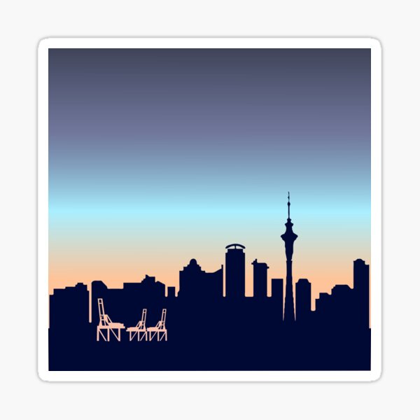 "Auckland Skyline" Sticker by cupofcolour | Redbubble