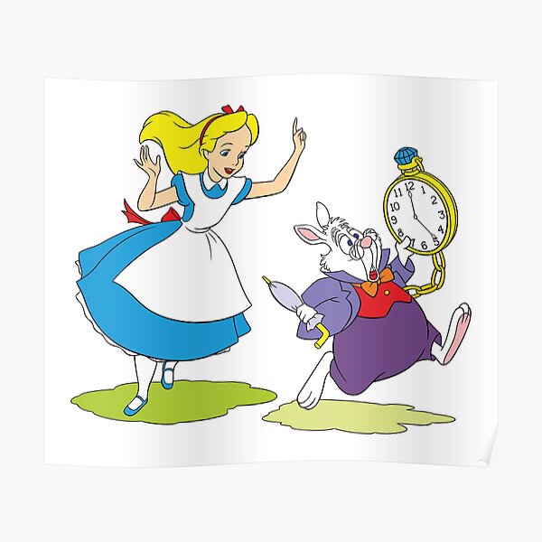 "Alice In Wonderland - Alice and the White Rabbit" Poster for Sale by ...