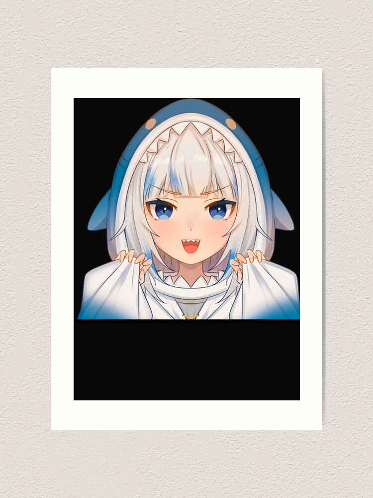 "Gawr Gura Face - Hololive " Art Print for Sale by CharlaBra113 | Redbubble