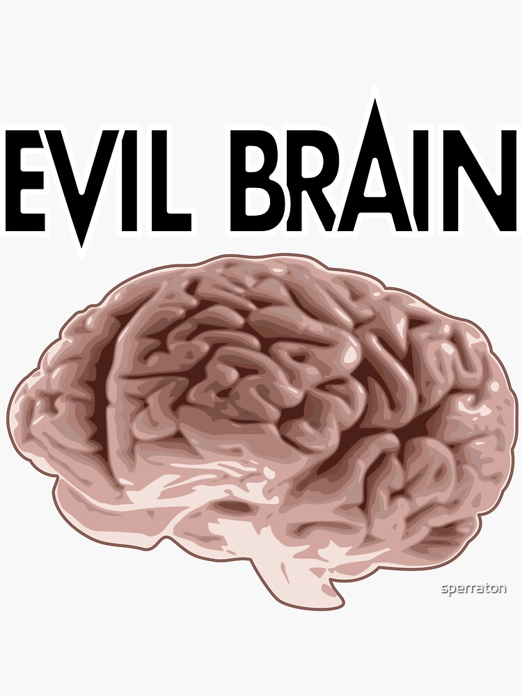 "Evil Brain!" Sticker for Sale by sperraton | Redbubble