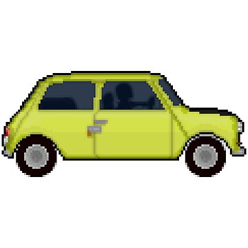 "Pixel Mr Bean Mini Cooper Pixel Rally Game Car" Sticker for Sale by ...