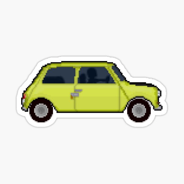 "Pixel Mr Bean Mini Cooper Pixel Rally Game Car" Sticker for Sale by ...