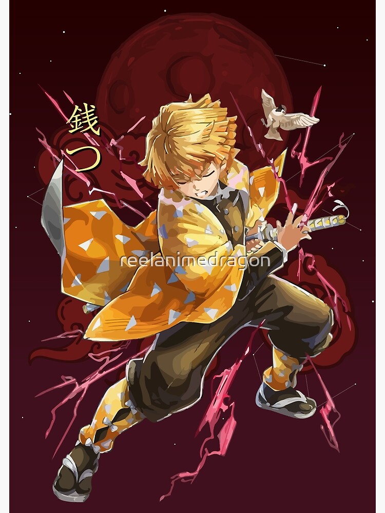 Póster «Zenitsu Red Thunder - Kimetsu No Yaiba» de reelanimedragon ...