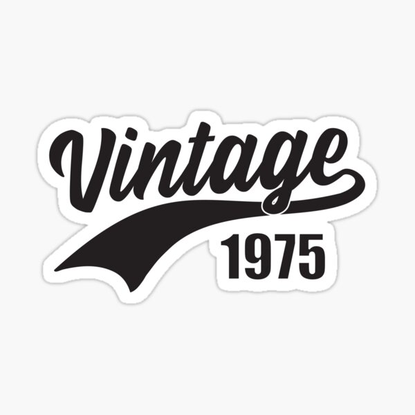 "Vintage 1975" Sticker for Sale by brynscully | Redbubble