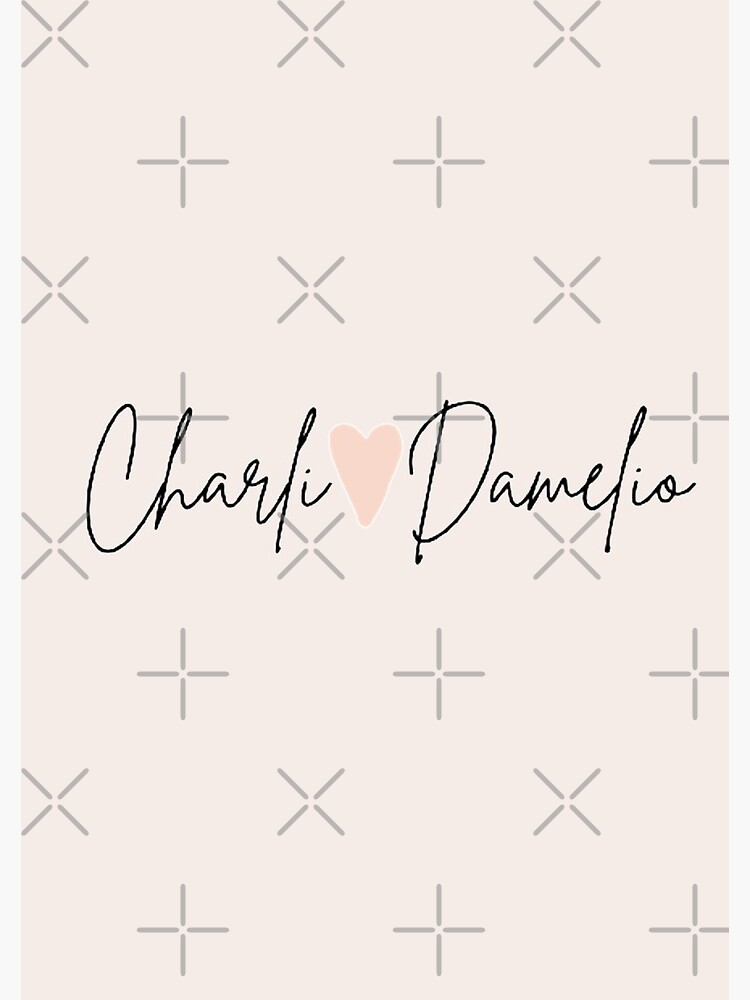 "Cute charli damelio name in cursive with cute pink heart for tik tok ...