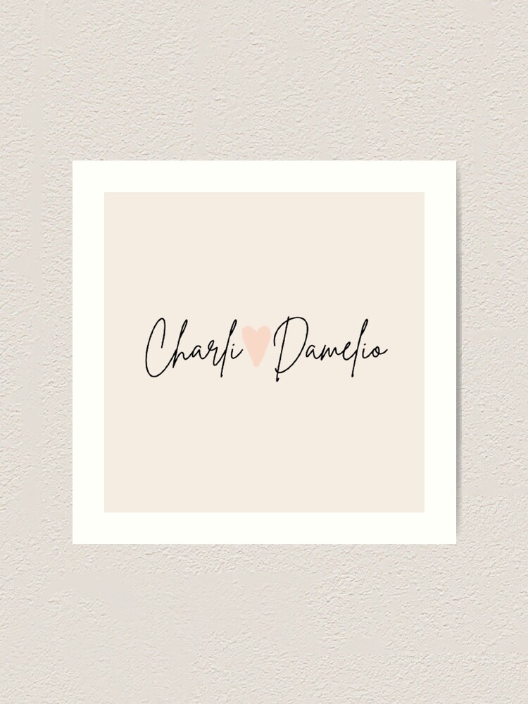 "Cute charli damelio name in cursive with cute pink heart for tik tok ...