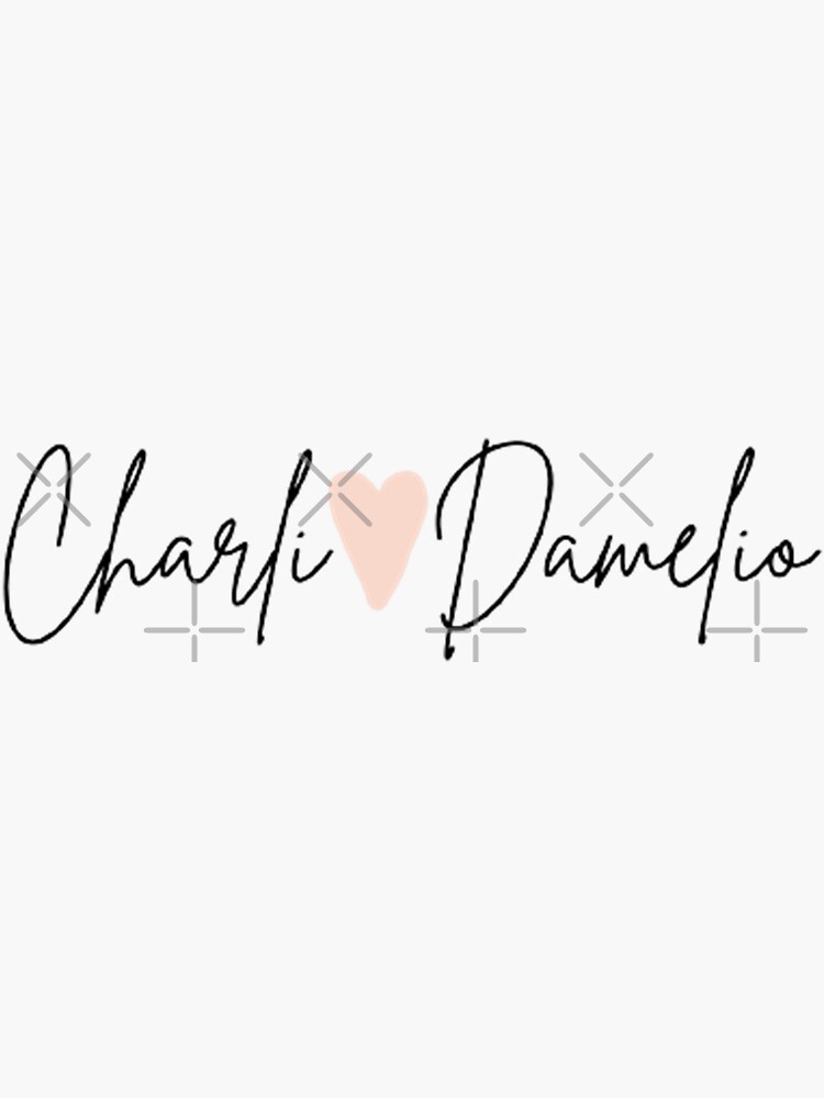 "Cute charli damelio name in cursive with cute pink heart for tik tok ...