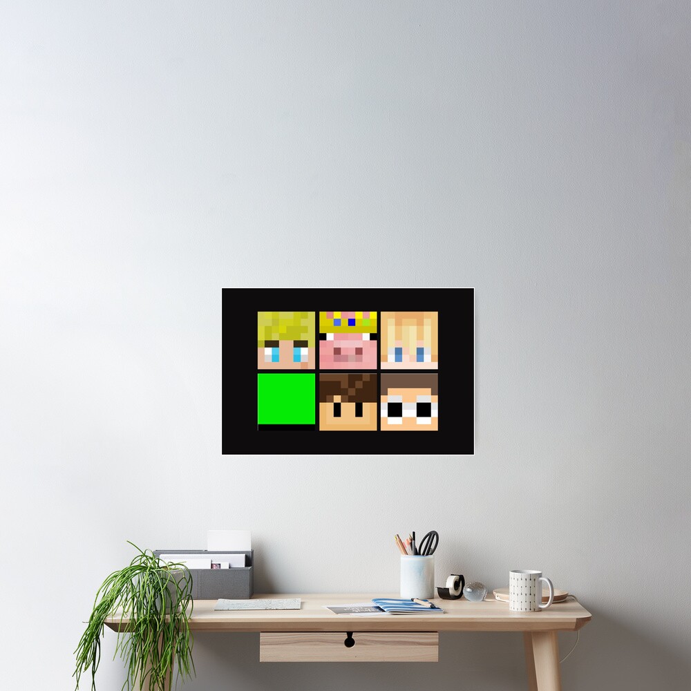 "Dream SMP Minecraft Heads" Poster for Sale by craigbaillietod | Redbubble