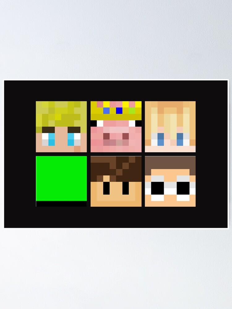 "Dream SMP Minecraft Heads" Poster for Sale by craigbaillietod | Redbubble
