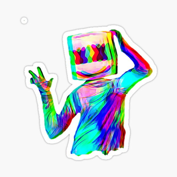 "Marshmello glitch " Sticker for Sale by zekstya | Redbubble