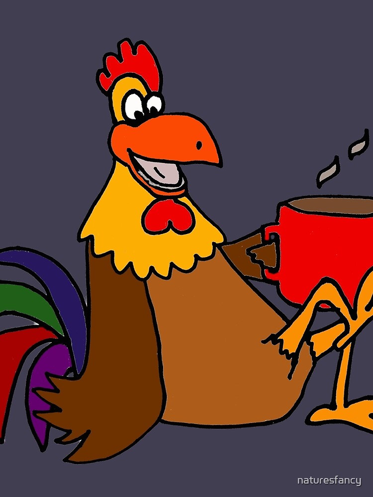 "Cool Funky Rooster Drinking Coffee" Scarf for Sale by naturesfancy ...