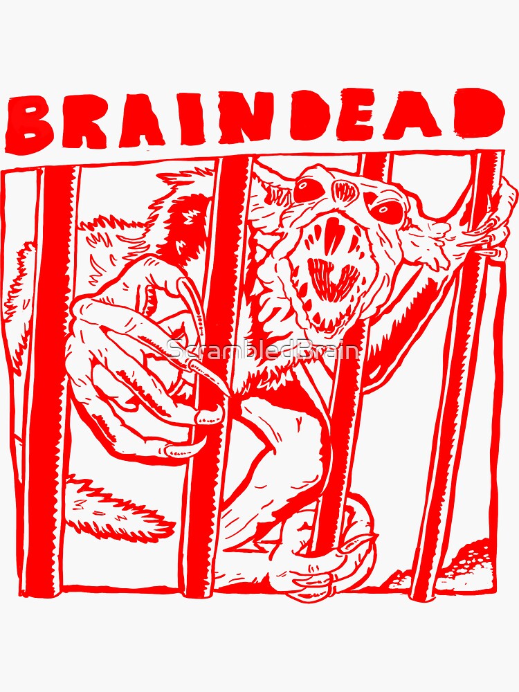 "Braindead Rat monkey red" Sticker for Sale by ScrambledBrain | Redbubble