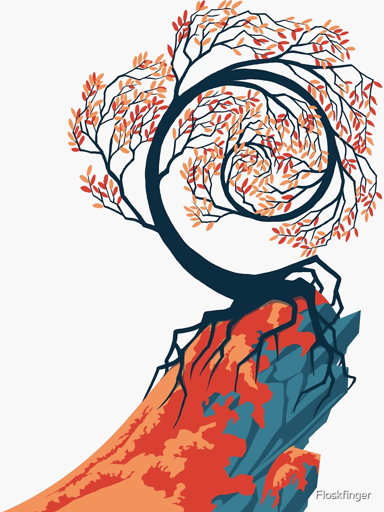 "Twirly Tree" Sticker for Sale by Floskfinger | Redbubble