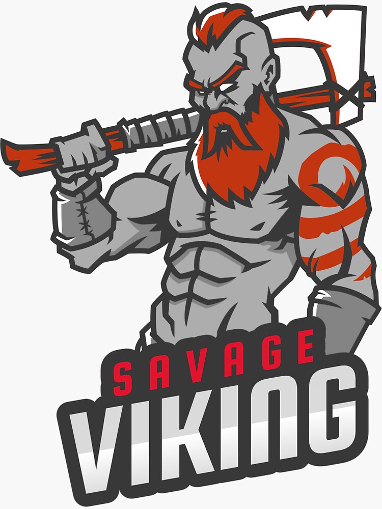 "Viking Savage Art" Sticker by RedRageClothing | Redbubble