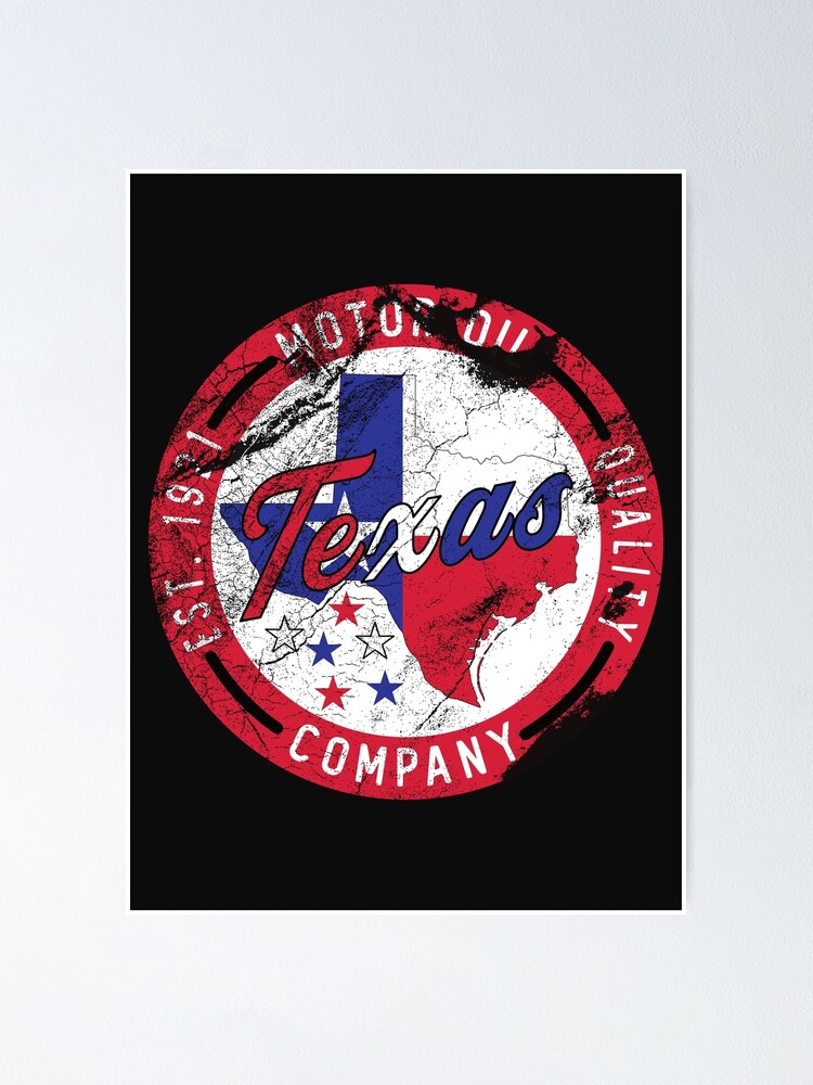 "Texas Gasoline Engine Oil Company" Poster for Sale by blackdog-design ...