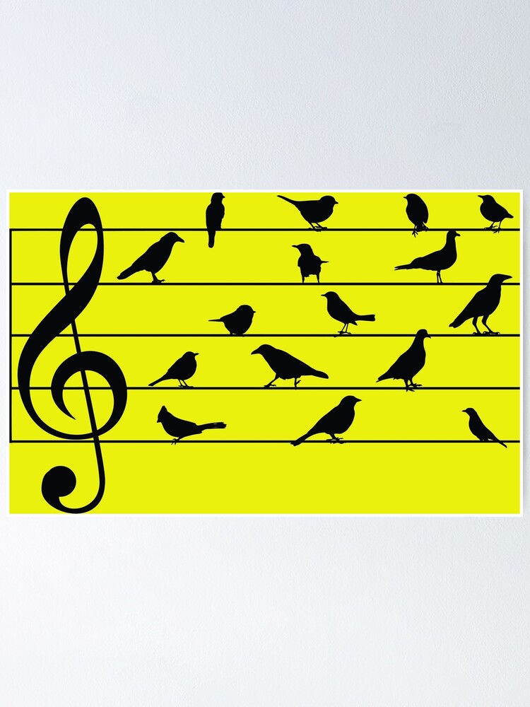 "Treble Clef-Birds On a Wire" Poster by iTrending | Redbubble