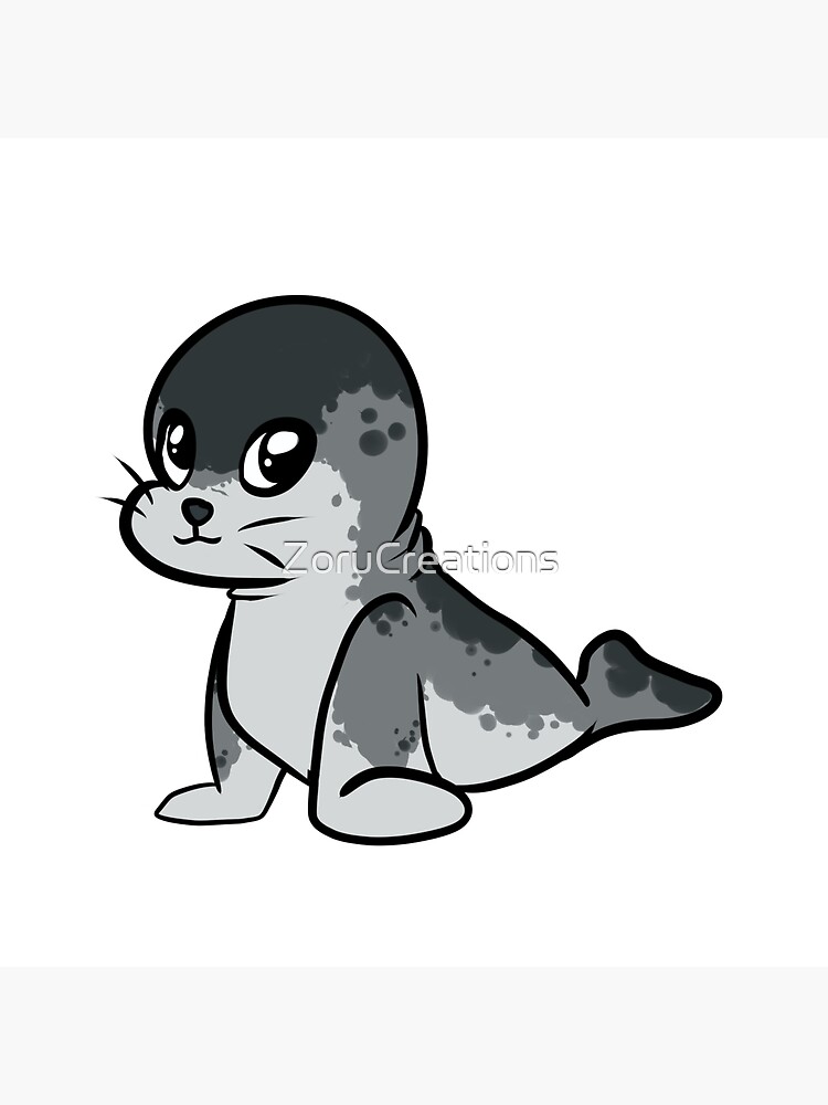 "cute chibi seal" Sticker by ZoruCreations | Redbubble