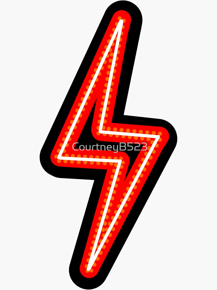 "neon red led light lightning design " Sticker for Sale by CourtneyB523 ...