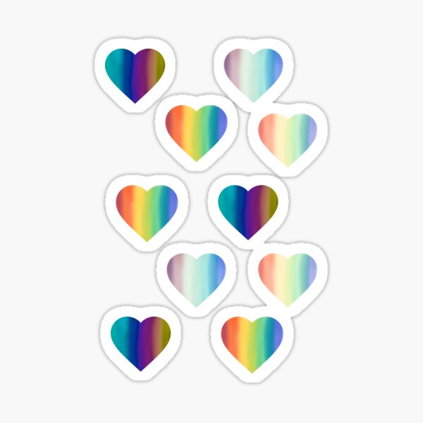 "Mixed Heart Rainbow Sticker Pack" Sticker for Sale by ylavine-rb ...