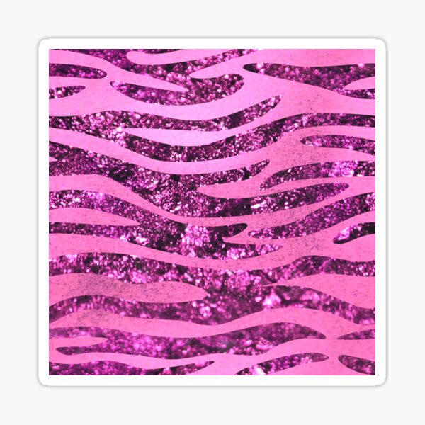 "Pink Glitter Zebra pattern" Sticker by Printedarts | Redbubble