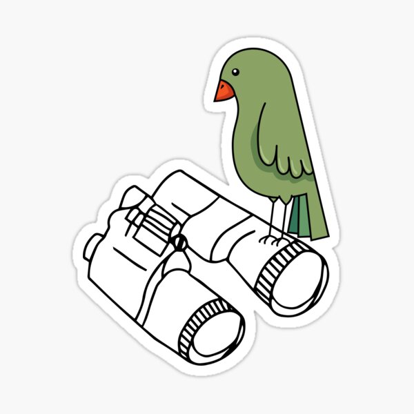 "bird watching on binoculars " Sticker for Sale by TheWaterBirds ...