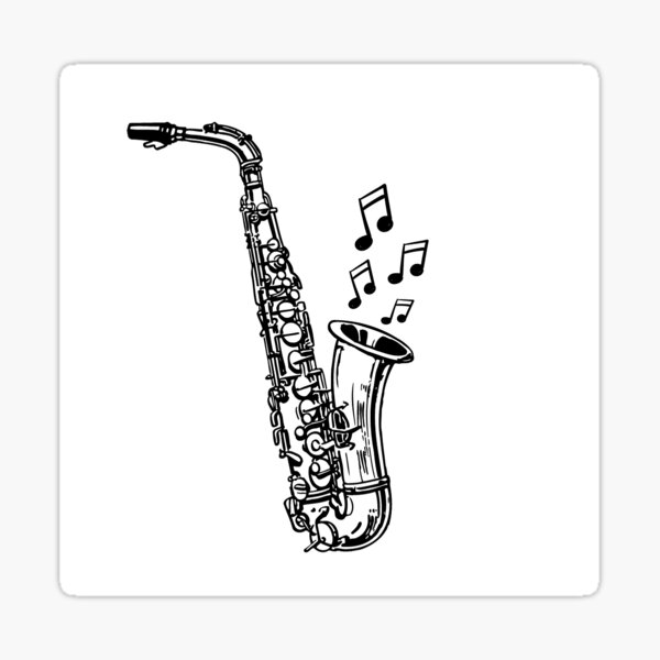 "Saxophone Sticker" Sticker by cuteNcolourful | Redbubble