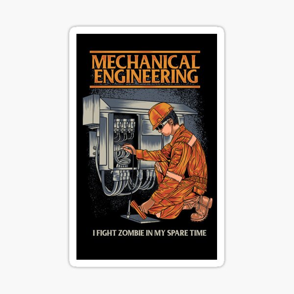 "Mechanical Engineering" Sticker by damnoverload | Redbubble