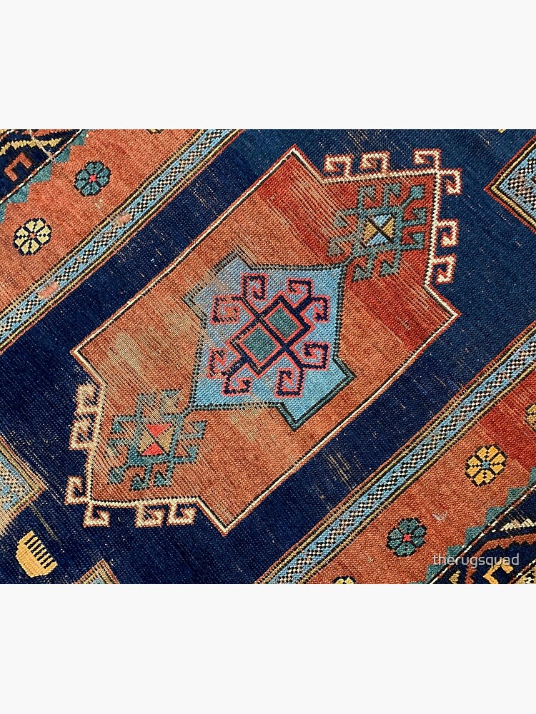 "Caucasian Worn Rug Decorative Medallion, Weave, Woven Aztec Textile ...