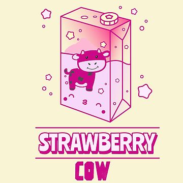 "Cute Strawberry Cow Pink Milkshake" Poster for Sale by martjfaulkner ...