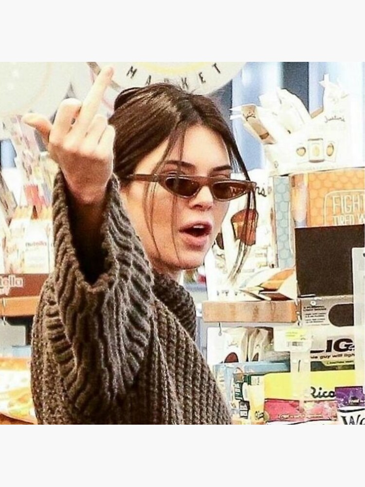"Kendall Jenner middle finger" Sticker for Sale by Louiscardin | Redbubble