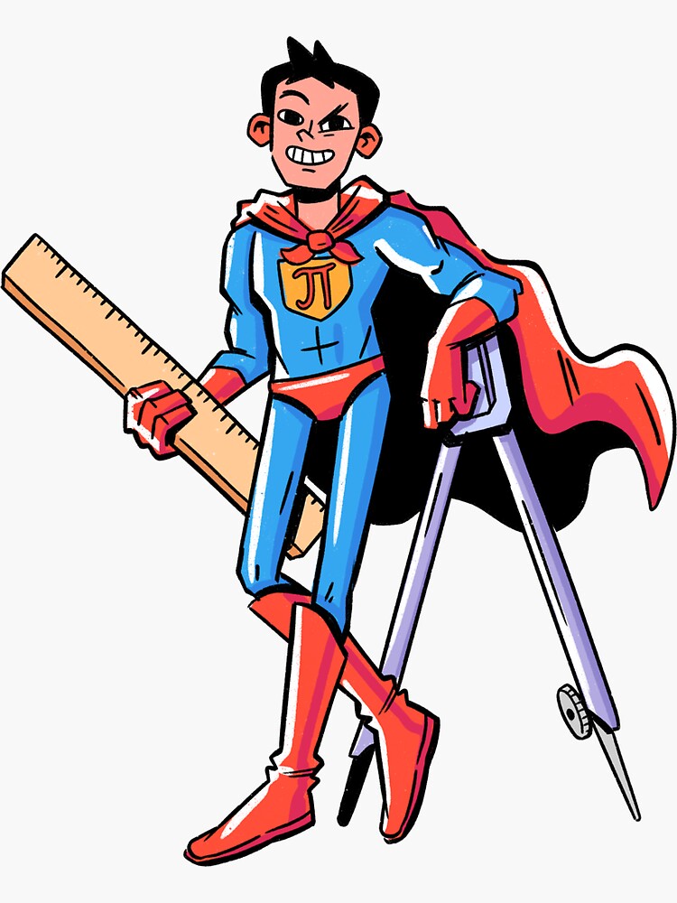 "Math day Superhero Pi Mathematics " Sticker for Sale by Svinil | Redbubble