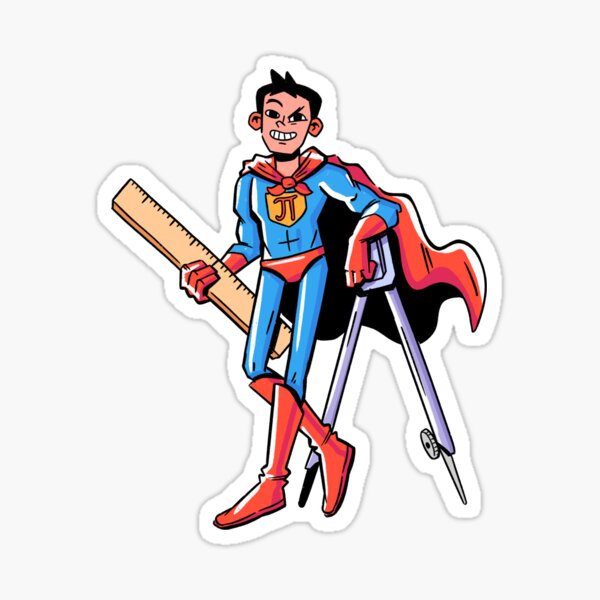 "Math day Superhero Pi Mathematics " Sticker for Sale by Svinil | Redbubble