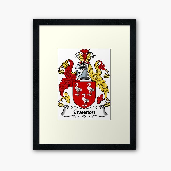 "Cranston Coat of Arms / Cranston Family Crest" Framed Art Print for ...