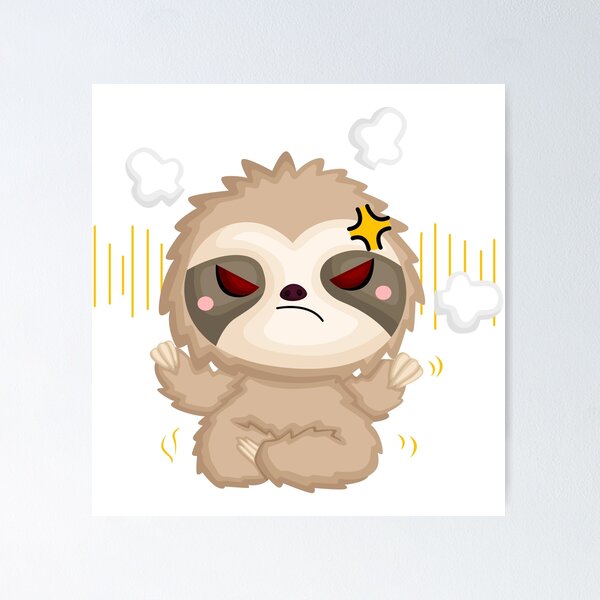 "Angry Sloth" Poster for Sale by Andrius123 | Redbubble